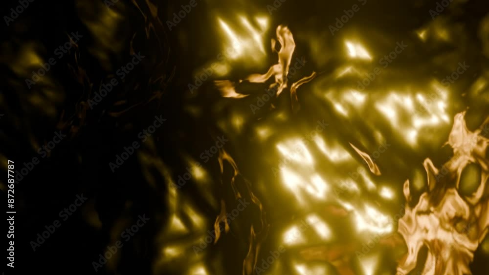 Beautiful Waving Golden Metal Surface Seamless Slow Motion. Looped ...