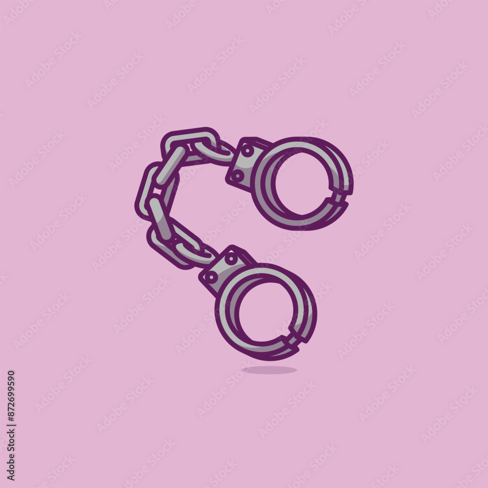 handcuffs of arrest cartoon vector illustration National Day of Justice ...
