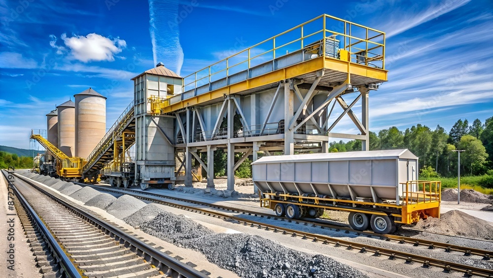Precast concrete plant. A platform for unloading inert materials from ...