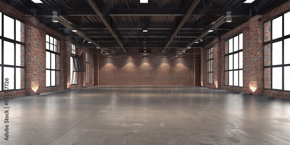 Concrete floor inside industrial victorian factory mill building ...