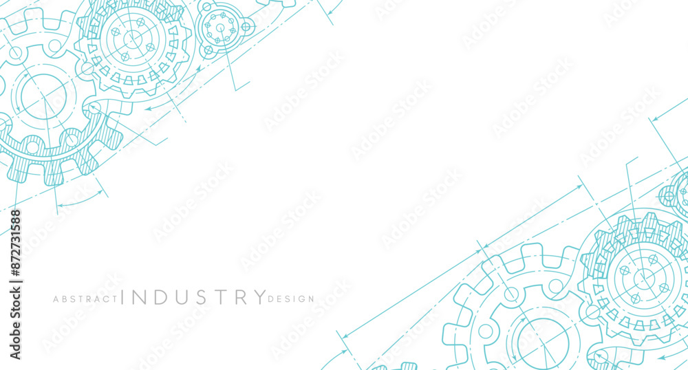 Engineering industrial background from technical drawing elements ...