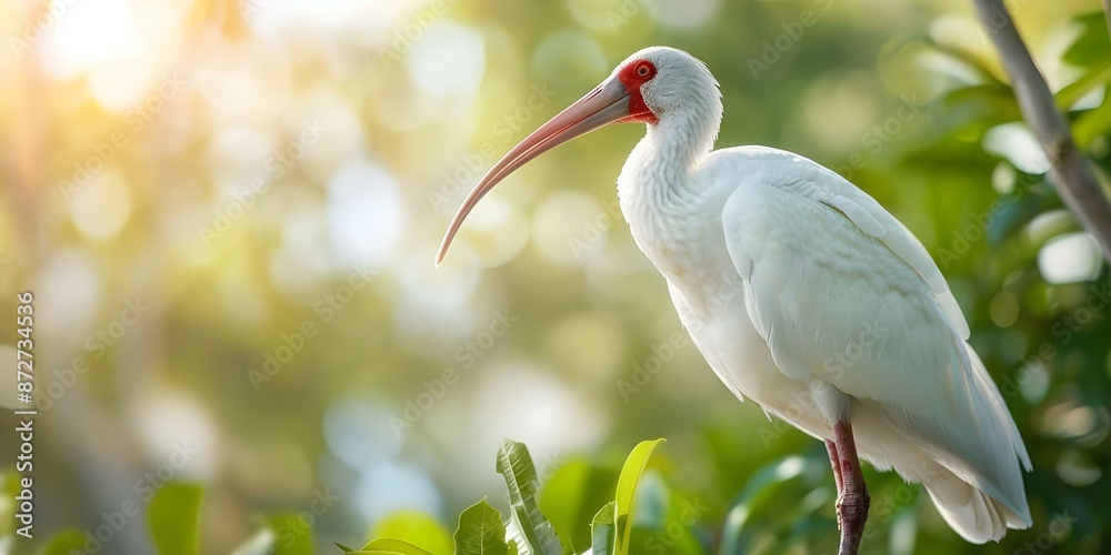 White Ibis (Eudocimus albus) A Bird Species Native to Tropical and ...