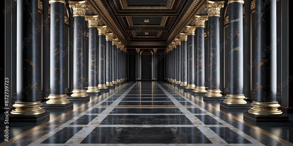 Luxurious interior of an Ancient Egyptian royal palace adorned with ...