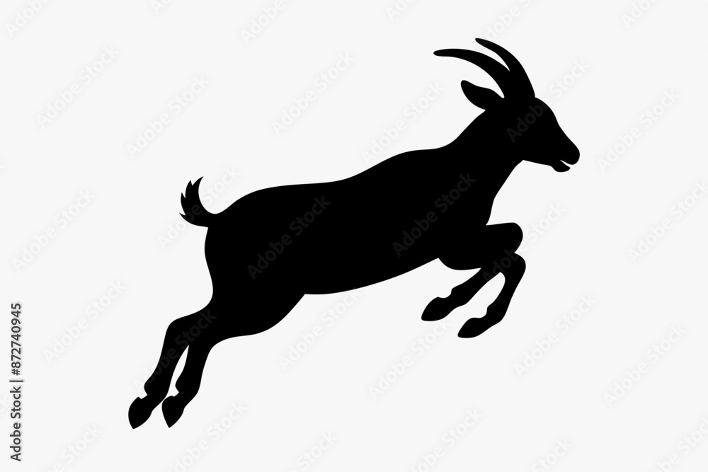 silhouette of a goat , goat vector illustration, goat silhouette ...