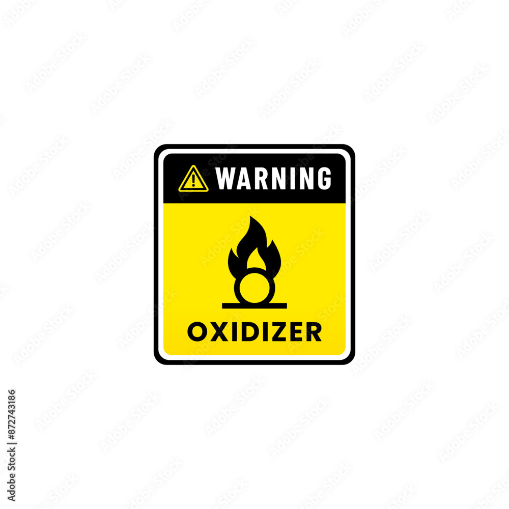 Oxidizer sign vector or Oxidizer warning sign vector isolated. Best ...