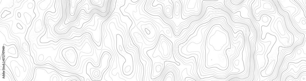 Stylized topographic contour map. Geographic line mountain relief ...