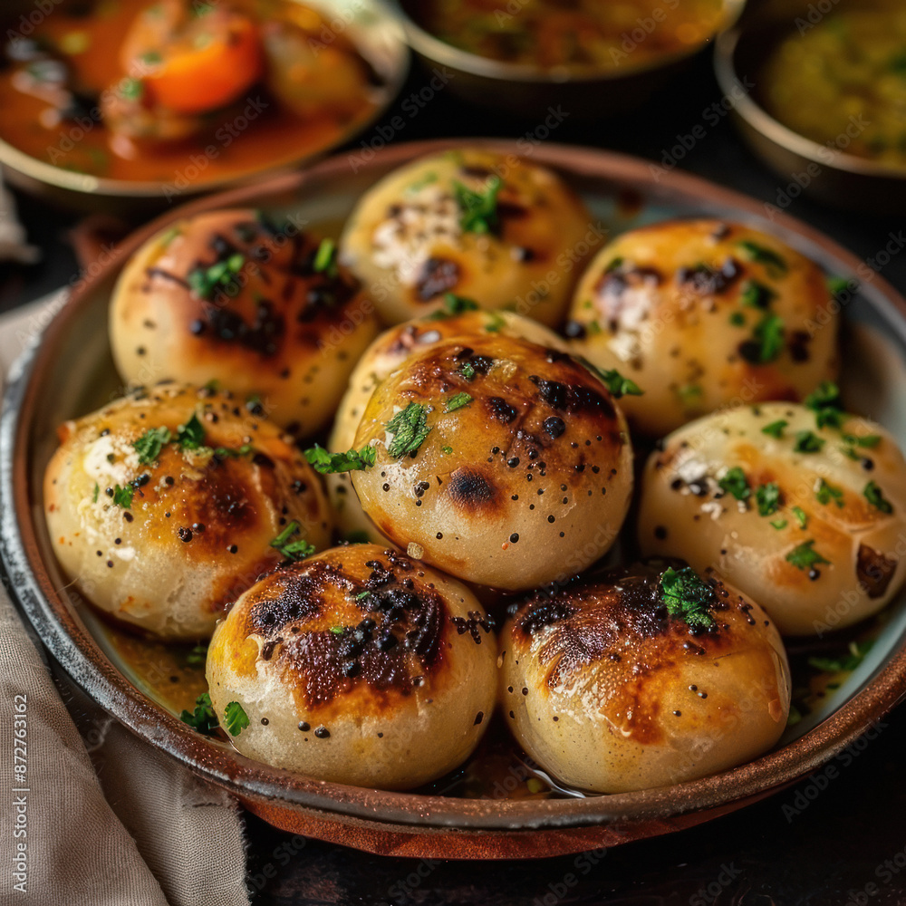 Litti Chokha, a traditional dish hailing from the Indian state of Bihar ...