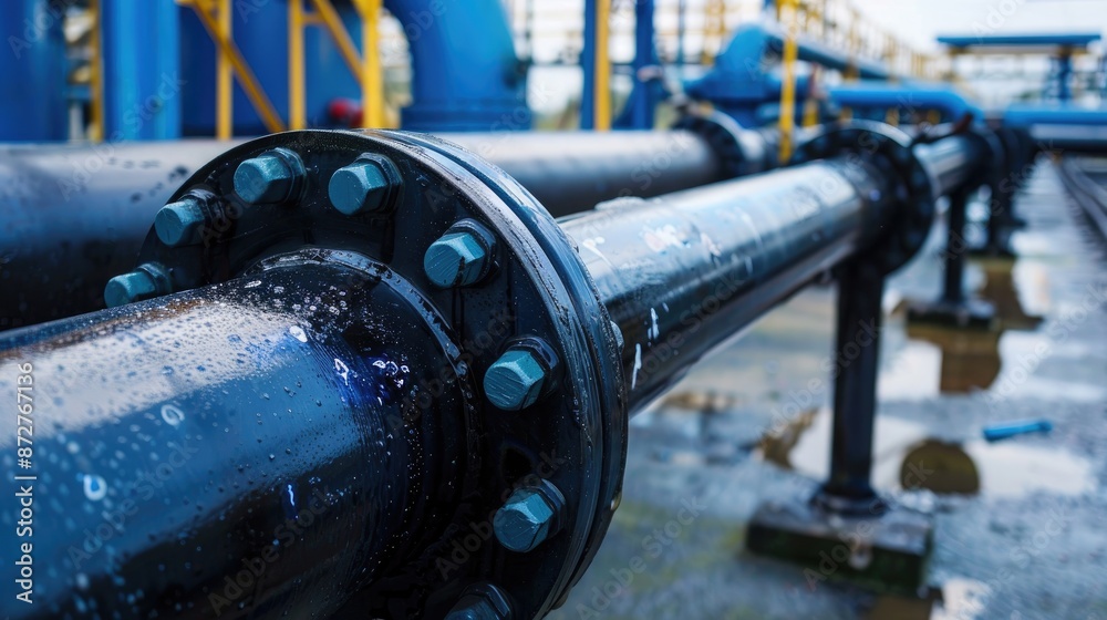 Installation of Welded Pipes in Factory Water Tank and Pipeline Stock ...