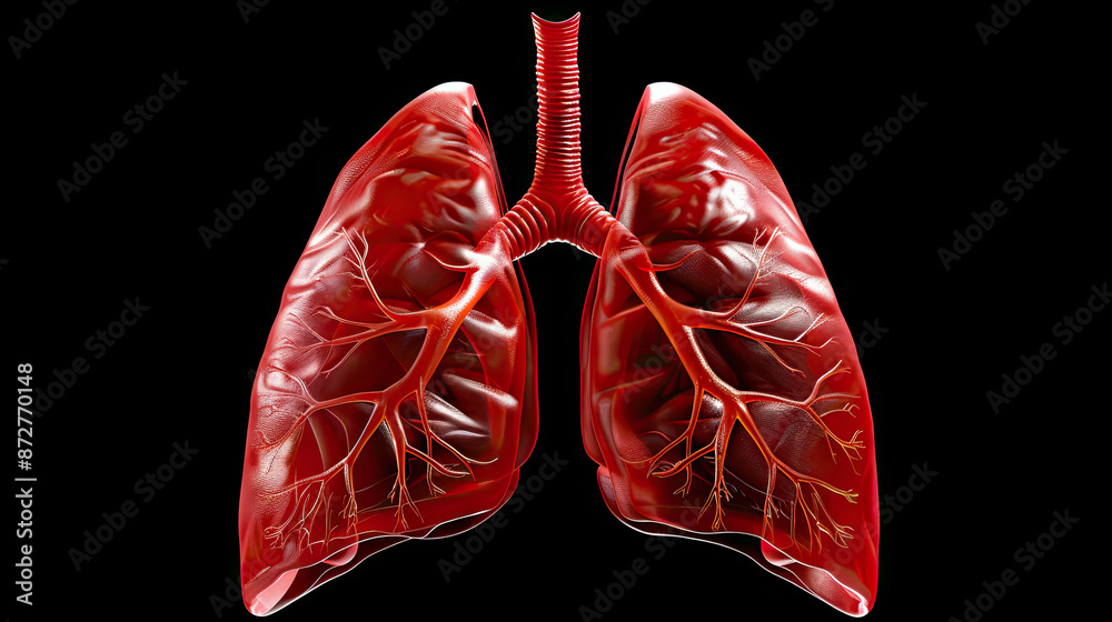 3D Illustration of Lungs, Medical Concept: Detailed Respiratory Anatomy ...