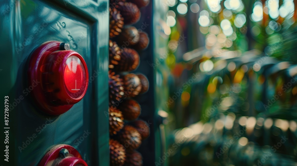 Emergency button in use at palm oil company for pressing in urgent ...