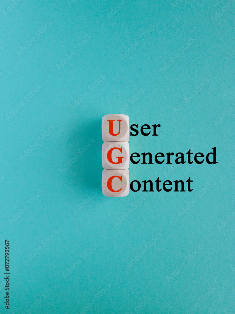 UGC user generated content symbol. Concept red words UGC user generated ...