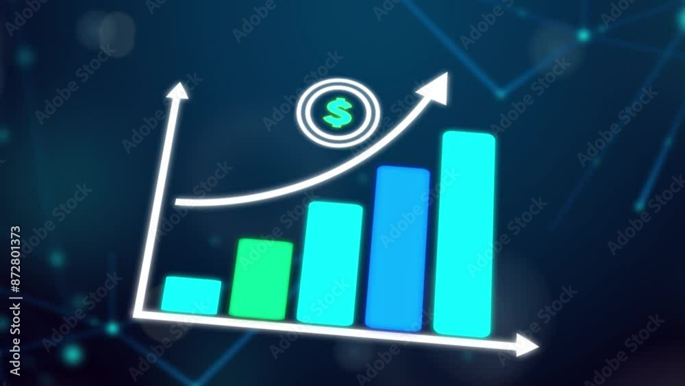 Animated bar chart graph shows growth of business progress performance ... Animated bar chart graph shows growth of business progress performance ...
