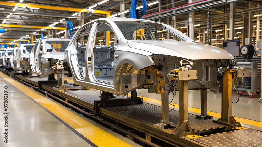 Car Production Line: Automated Vehicle Manufacturing Process, Assembly ...
