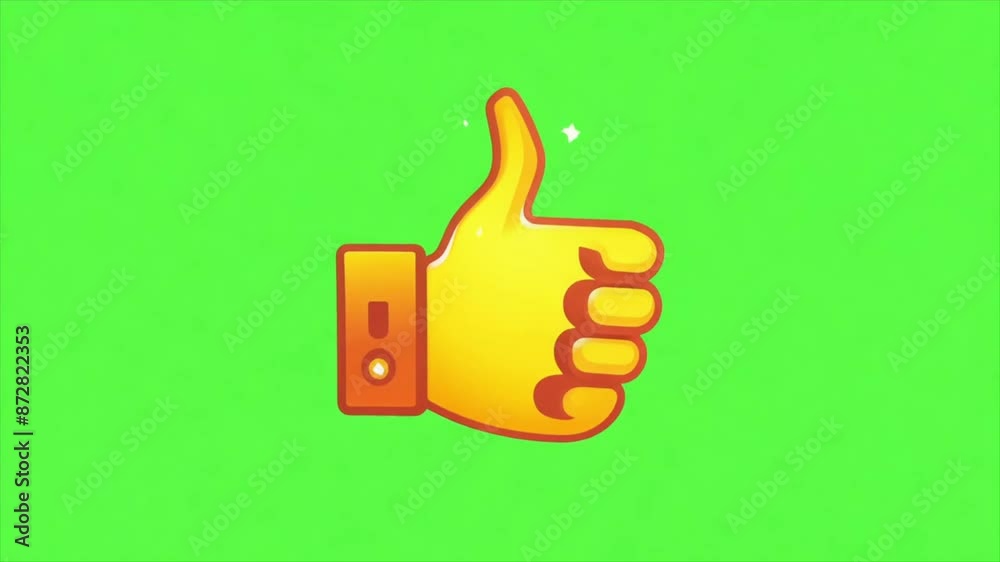 Thumbs up emoji symbol animation with green screen background ...