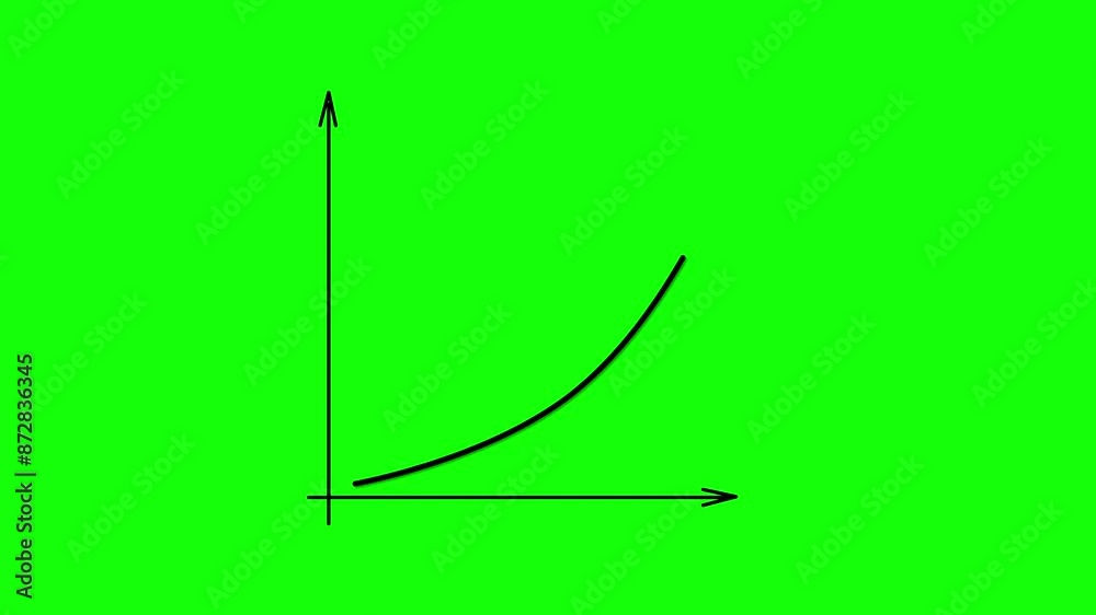 Growth chart self drawing animation. Increase diagram animated on green ...