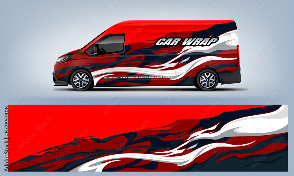 Sporty racing big van wrap car wrap livery design foe universal medium ...