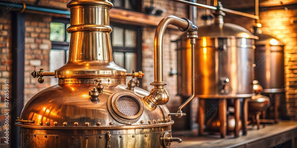 Vintage pot still used for distilling alcohol , historic, rundown, old ...