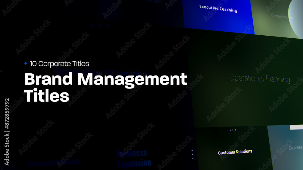 Brand Management Titles | 10 Motion Titles with Control Panels Stock ...