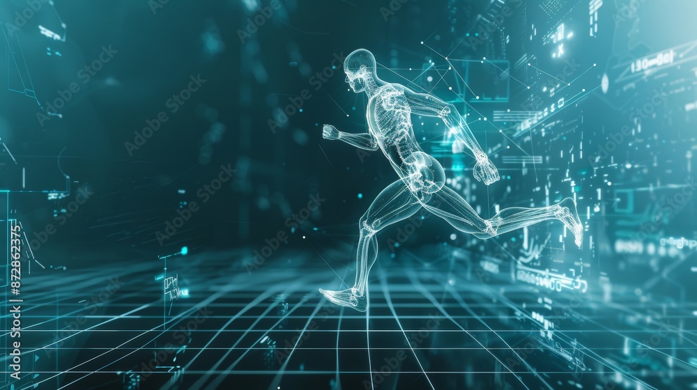 The orthopedic technology concept, the x-ray interface, and a graphic ...