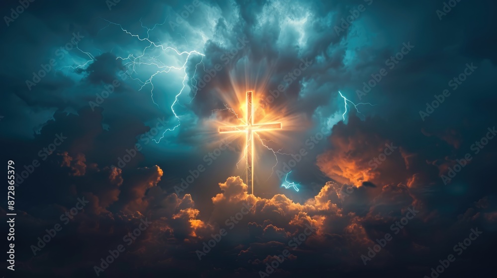 Holy cross the symbol of death and resurrection of Jesus Christ on ...