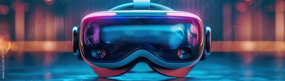 Hightech VR headset, sleek design, gaming console compatibility ...