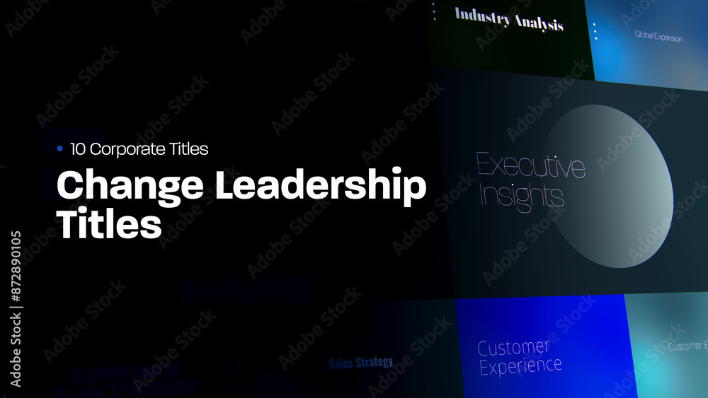 Change Leadership Titles | 10 Motion Titles with Control Panels Stock ...