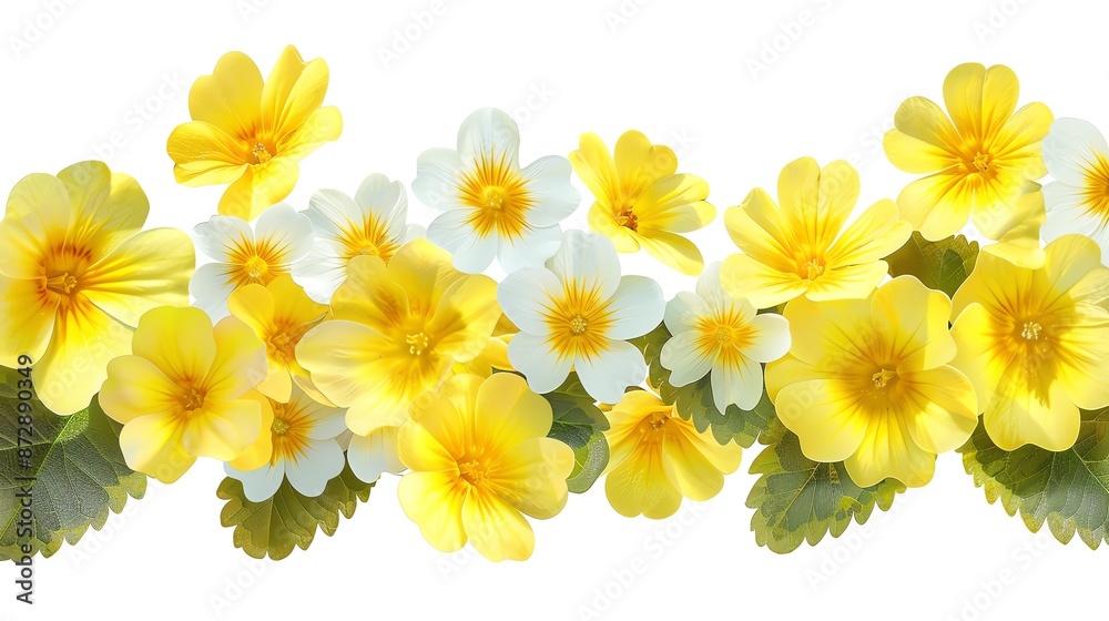 Primrose frame clipart, flower border, digital art, yellow and white ...