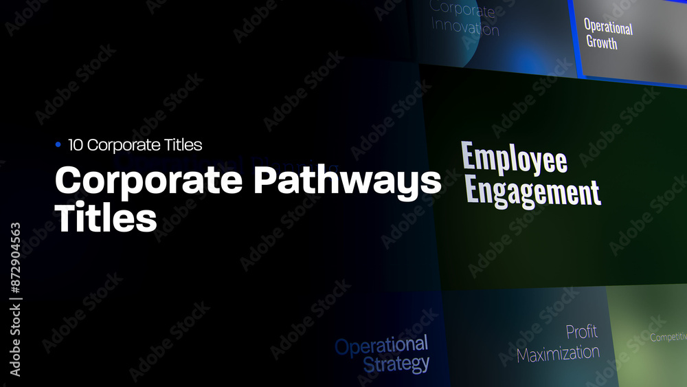 Corporate Pathways Titles | 10 Motion Titles with Control Panels Stock ...