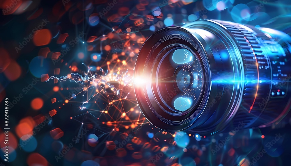 Lens of Clarity: High-Resolution Document Scanning, futuristic camera ...