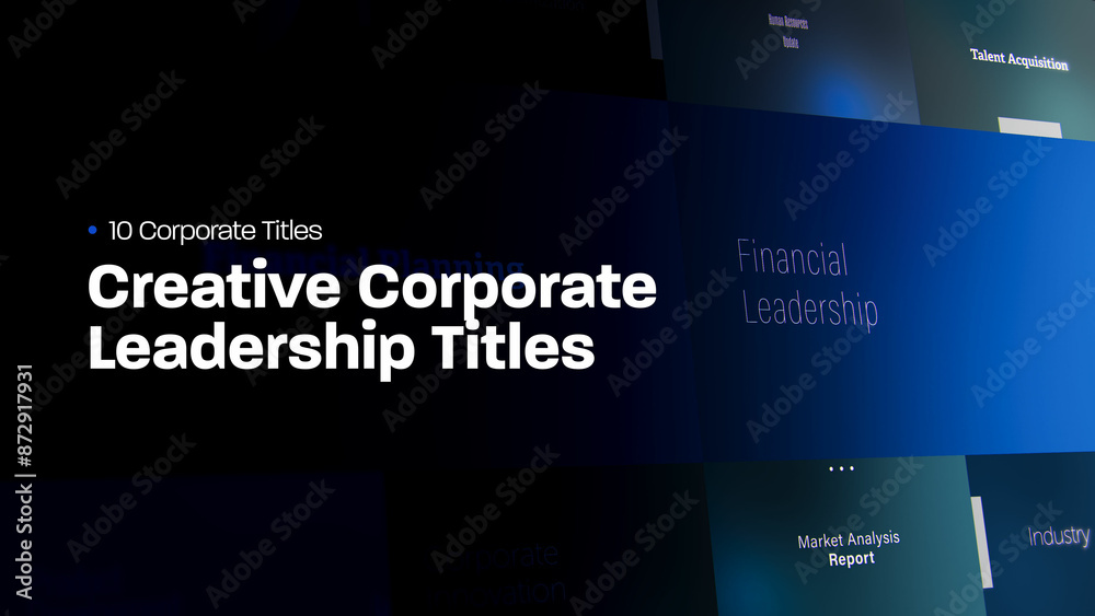 Creative Corporate Leadership Titles | 10 Motion Titles with Control ...