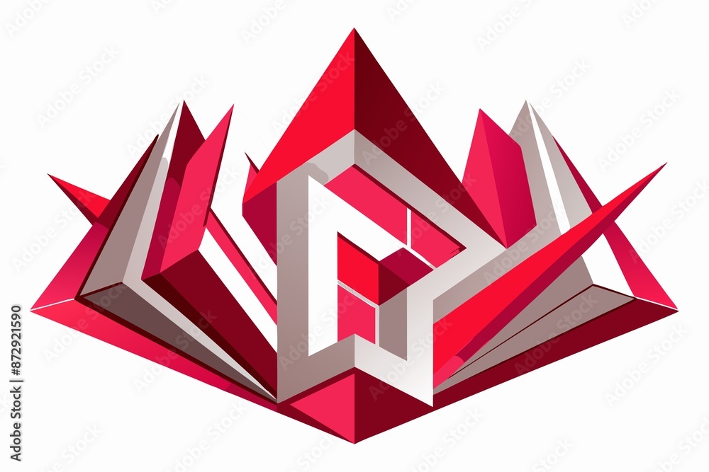 avant-garde, abstract, angular, series of abstract, angular structures ...