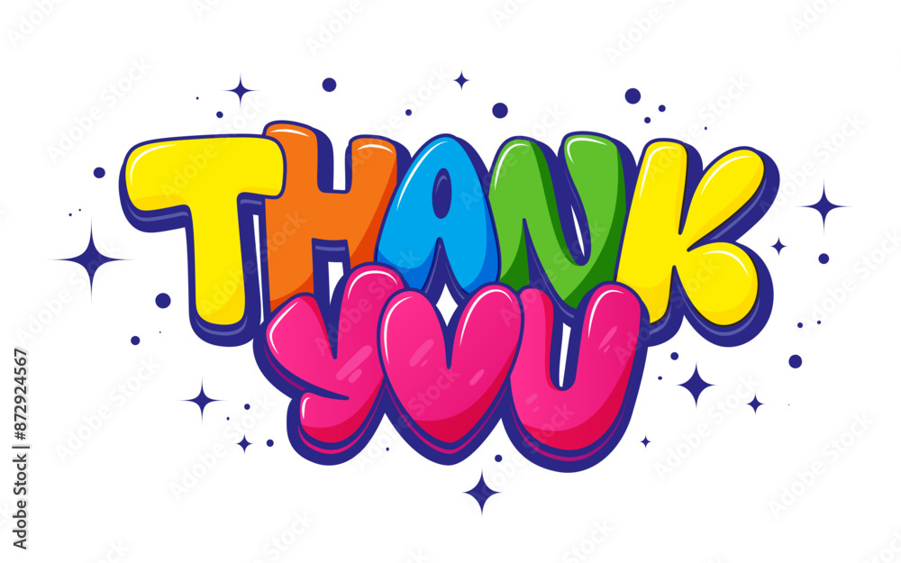 Thank you. Gratitude. Inscription bubble typography. Smooth line ...