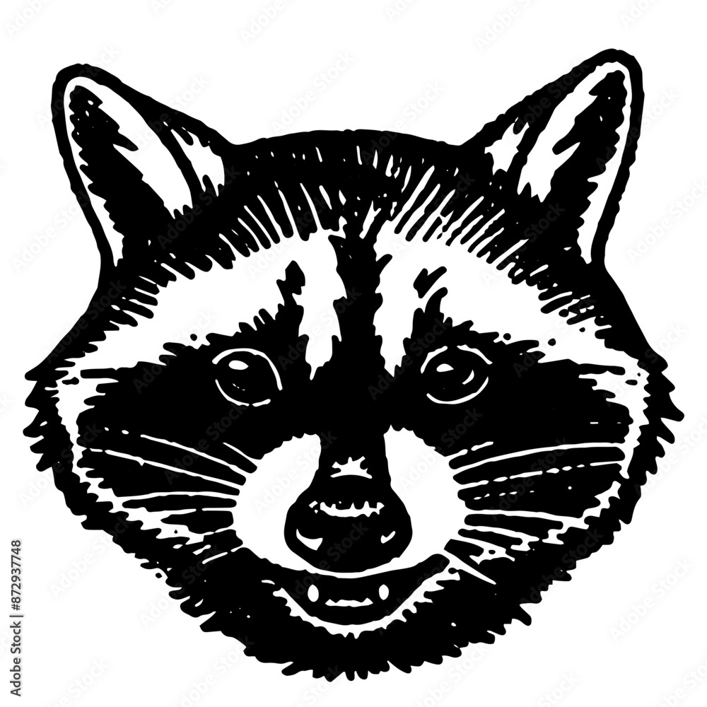 Raccoon head SVG vector transparent background PNG clipart Stock Vector ...