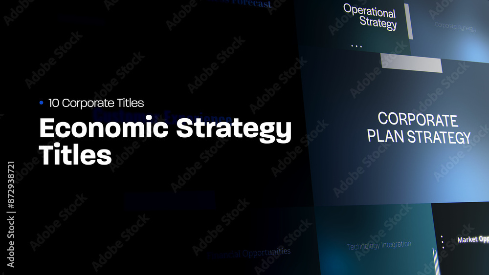 Economic Strategy Titles | 10 Motion Titles with Control Panels Stock ...