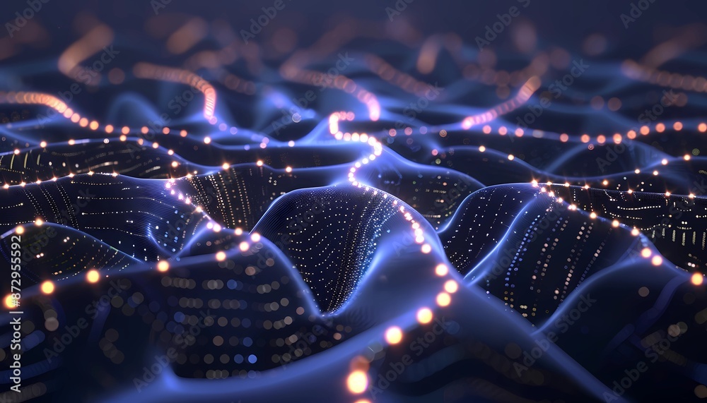 AI-Powered Insight: Document Analysis and Extraction, neural network-like structure analyzing ...