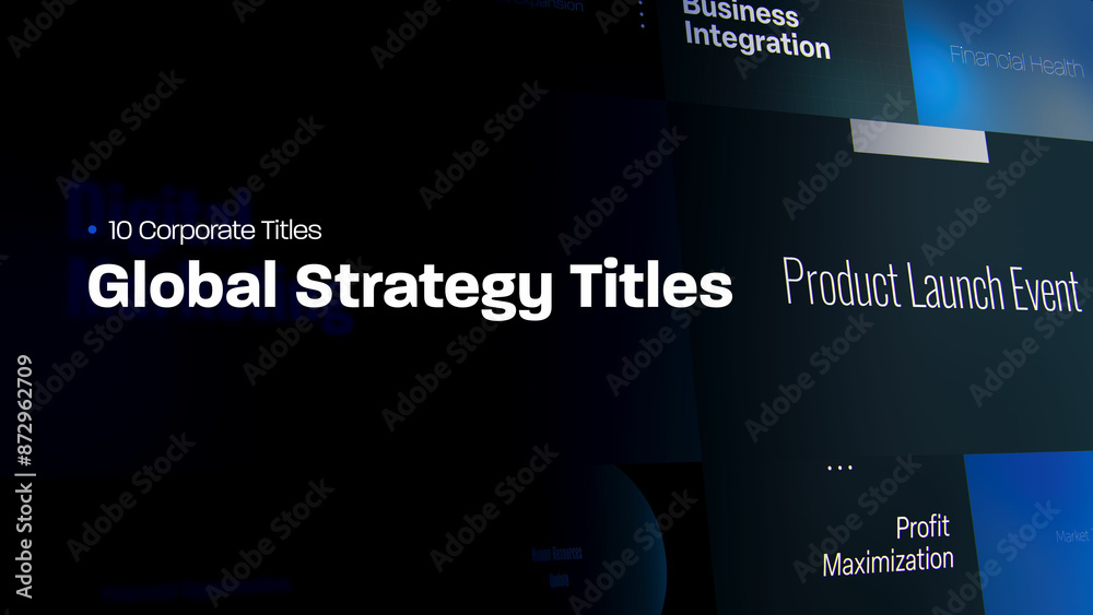 Global Strategy Titles | 10 Motion Titles with Control Panels Stock ...