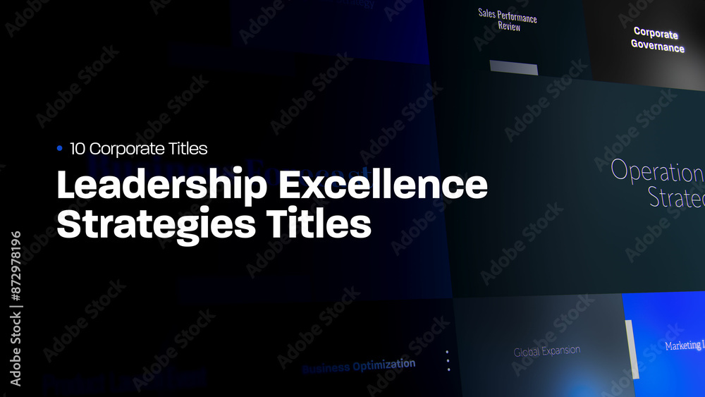 Leadership Excellence Strategies Titles | 10 Motion Titles with Control ...