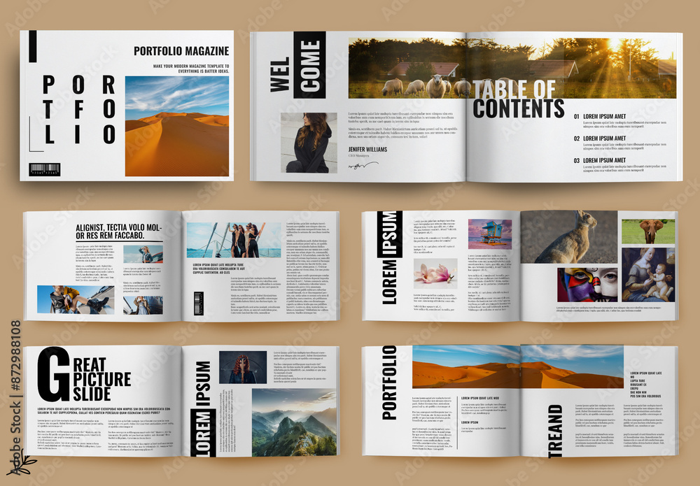 Portfolio Magazine Layout Stock Template | Adobe Stock
