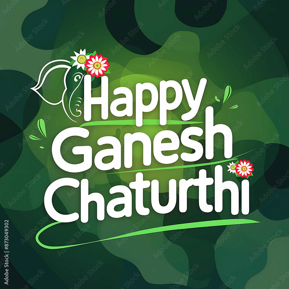 Happy Ganesh Chaturthi, Celebration, illustration of Lord Ganesha, Text ...