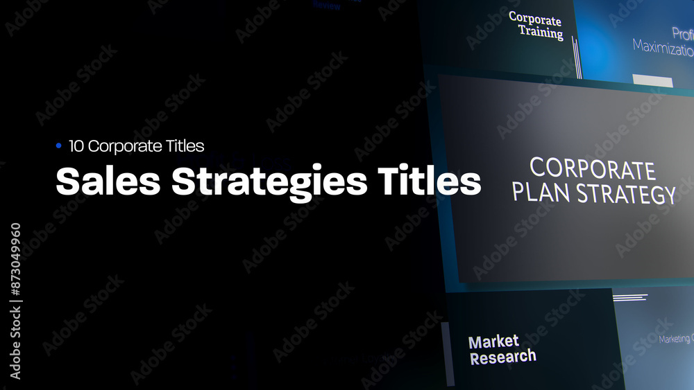 Sales Strategies Titles | 10 Motion Titles with Control Panels Stock ...