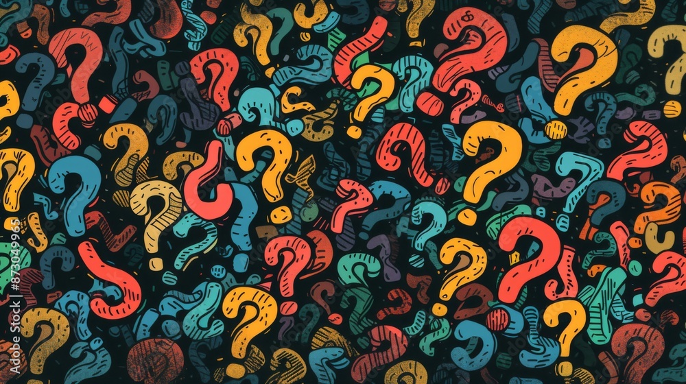 Colorful Question Marks Background Stock Photo | Adobe Stock