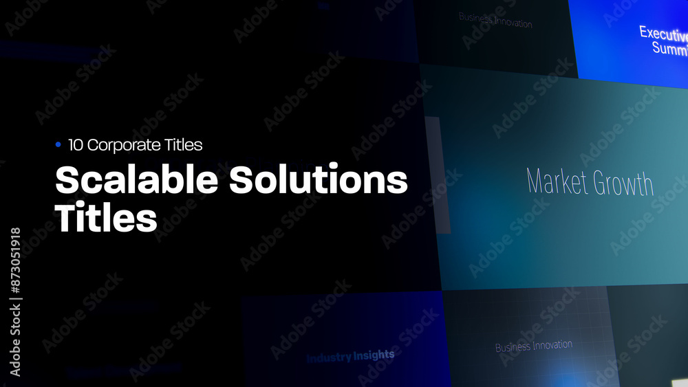Scalable Solutions Titles | 10 Motion Titles with Control Panels Stock ...