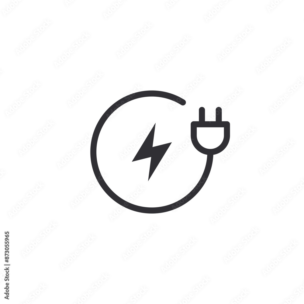Lightning icon. High voltage. Charging location. Electric charging ...