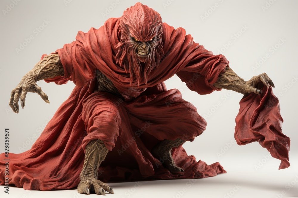 Dynamic and detailed figure of a menacing creature in a dramatic pose ...