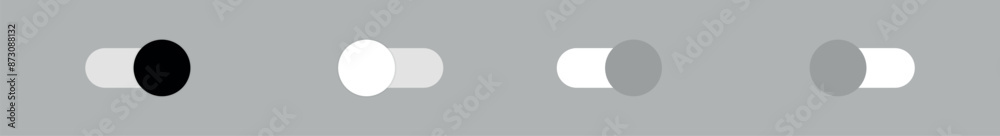 Vector On and Off toggle switch icons. Switch toggle buttons ON OFF ...