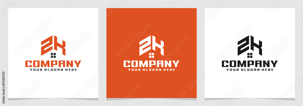 Letter ZK Home Real Estate Modern Logo Vector , Initial House Property ...