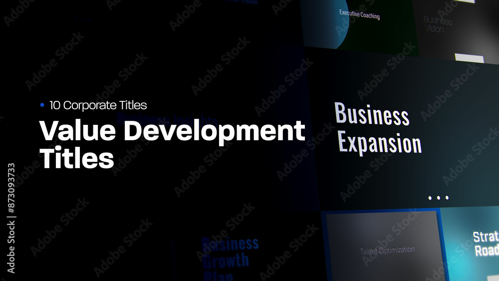Value Development Titles | 10 Motion Titles with Control Panels Stock ...
