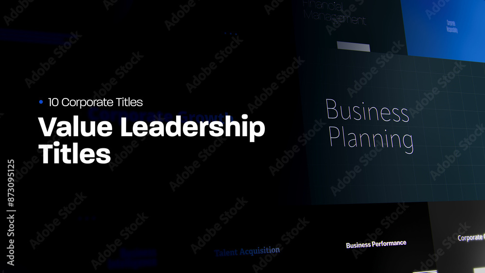 Value Leadership Titles | 10 Motion Titles with Control Panels Stock ...