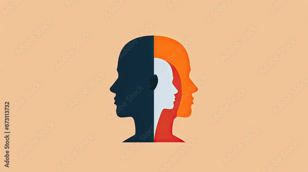 Photo & Art Print Mental Health Stigma flat design front view social ...