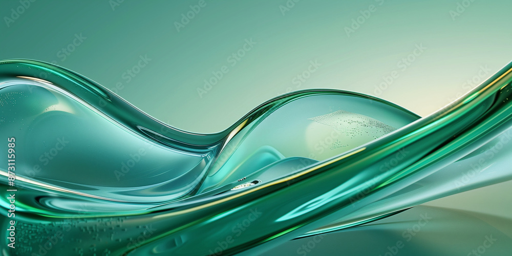 Blue-green waves abstract background pattern. Green blue decorative ...